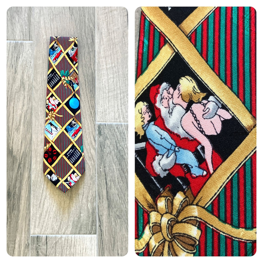 1990s Nicole Miller Christmas Tie, Vintage Silk Holiday Necktie - Etsy