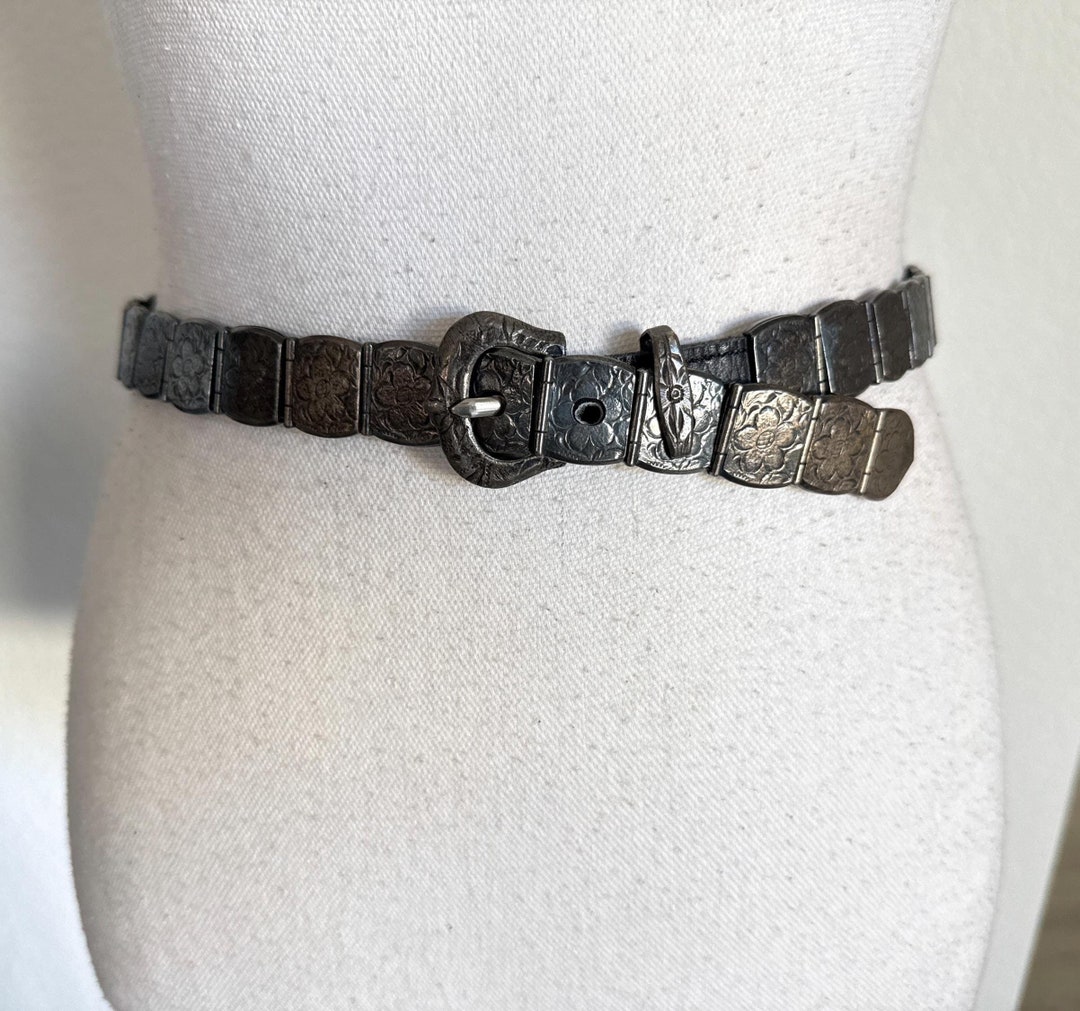 Vintage Embossed Metal Link Belt - Etsy