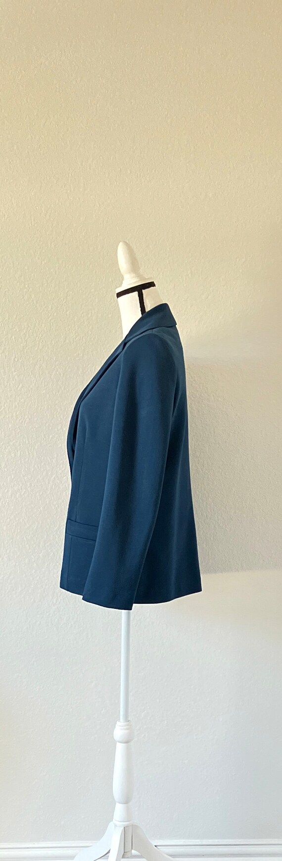 1970s Dark Blue Knit Blazer, Vintage Machine Washable… - Gem