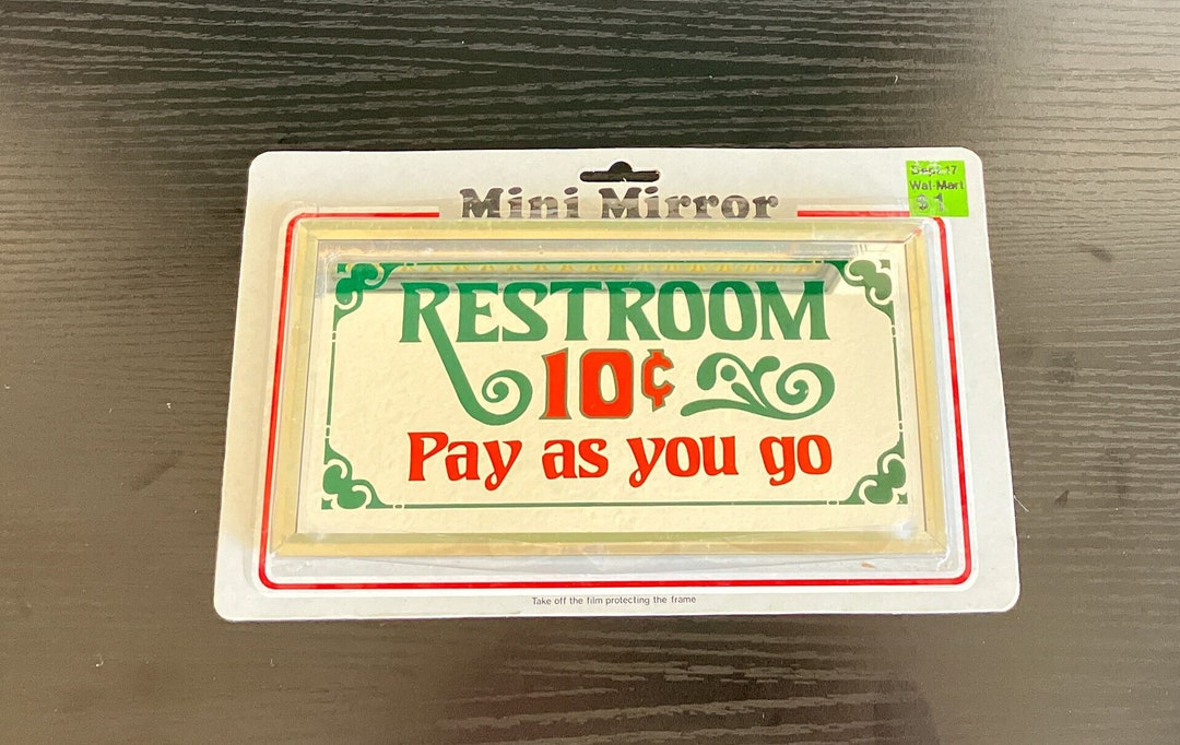 Vintage Novelty Bathroom Sign, Funny Mirrored Wall Sign - Etsy