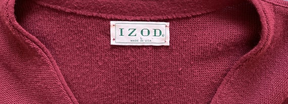 Vintage Izod Logo Cardigan, 1980s Maroon Golf Sweater - Gem
