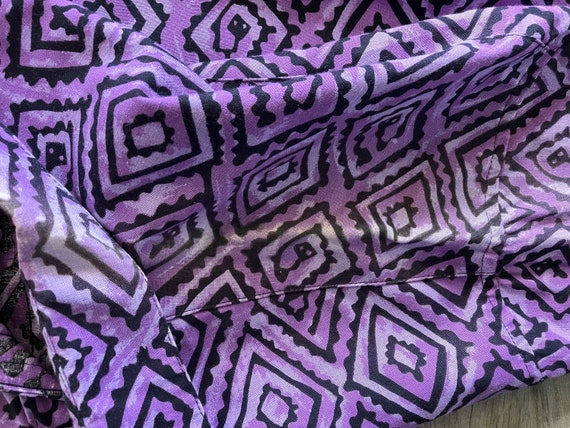 1990s Purple Western Style Shirt, Vintage Abstract Ro… - Gem