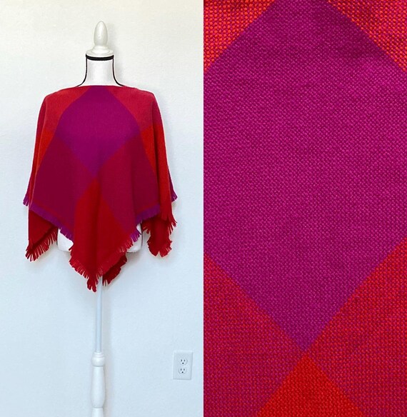 1960s Bright Colorblock Cape - Gem