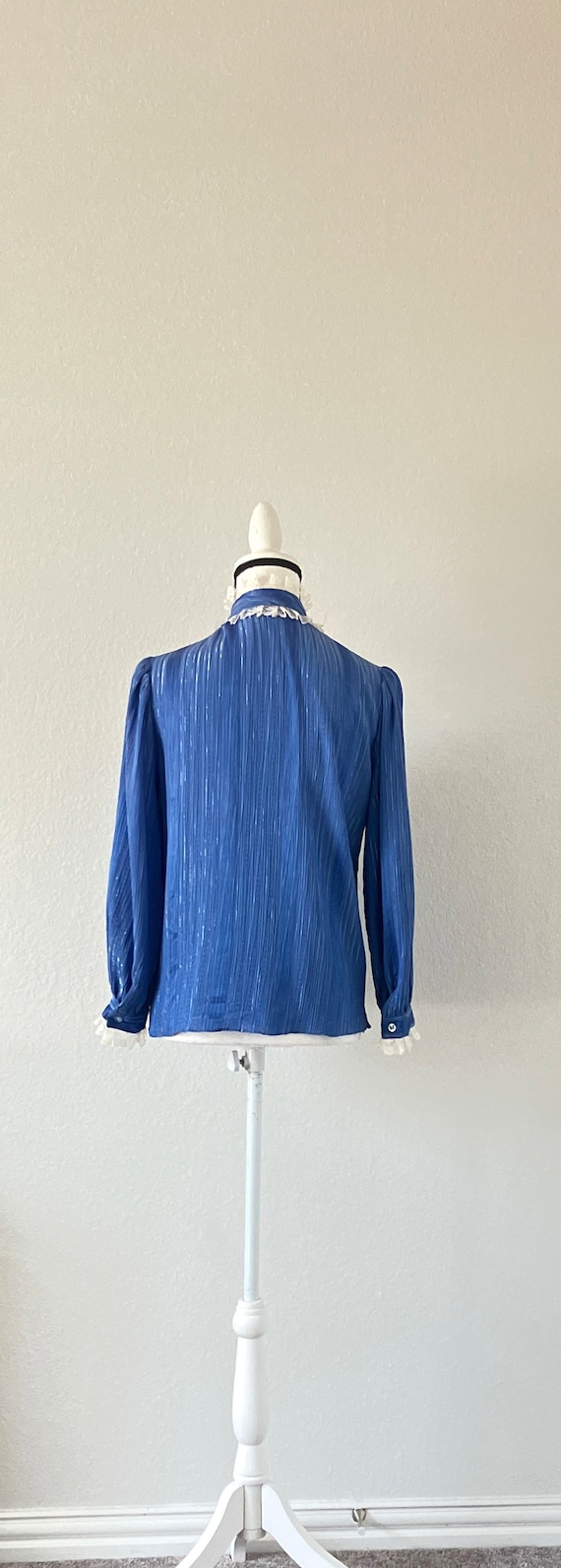 1970s Ruffle Collar Blouse, 1980s High Neck Pullover - Gem