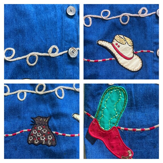 1990s Western Denim Shacket, Vintage Plus Size Cowgir… - Gem