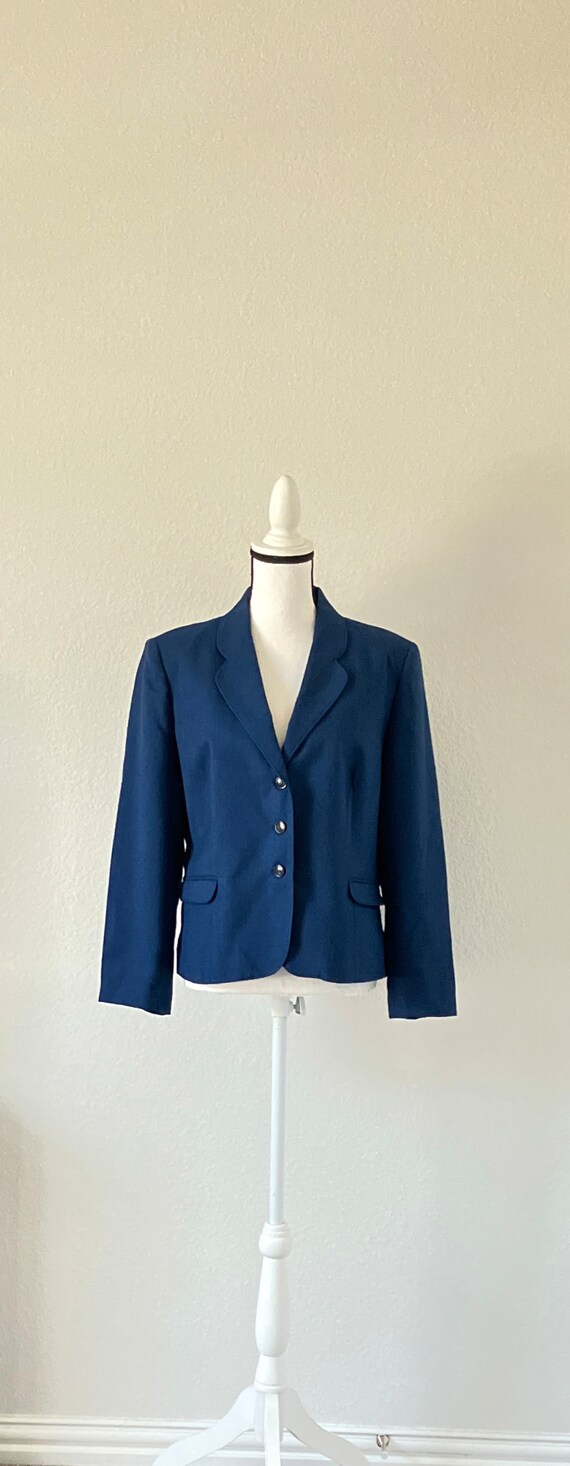 1980s Navy Blue Blazer, Vintage Professional Blazer - Gem