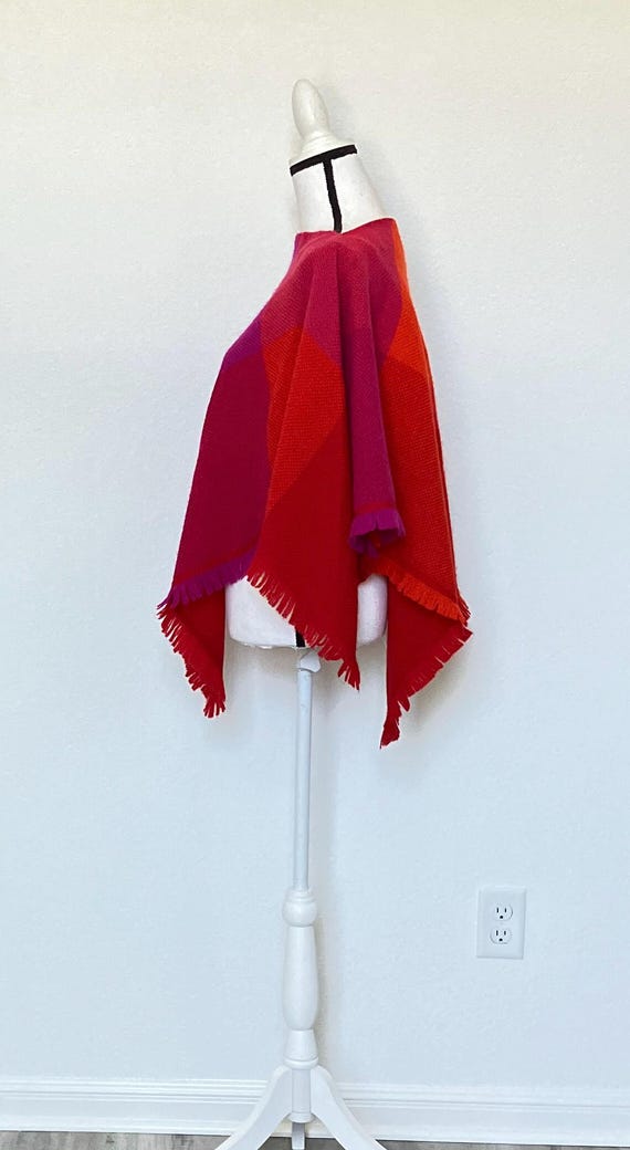 1960s Bright Colorblock Cape - Gem