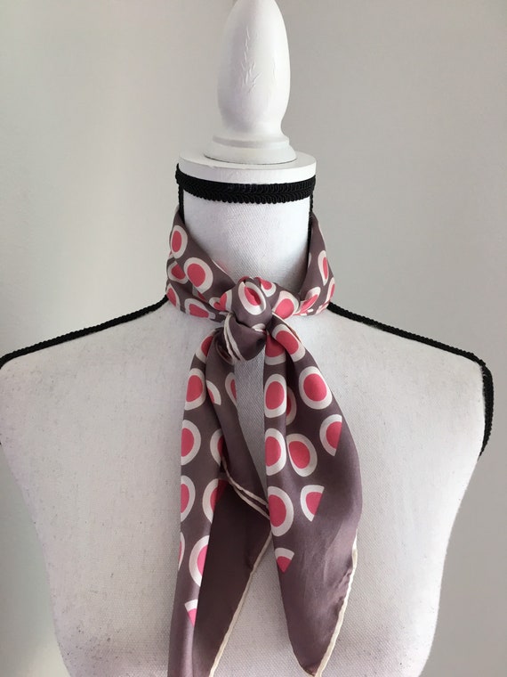 1960s Polka Dot Scarf, Vintage Head Scarf - Gem