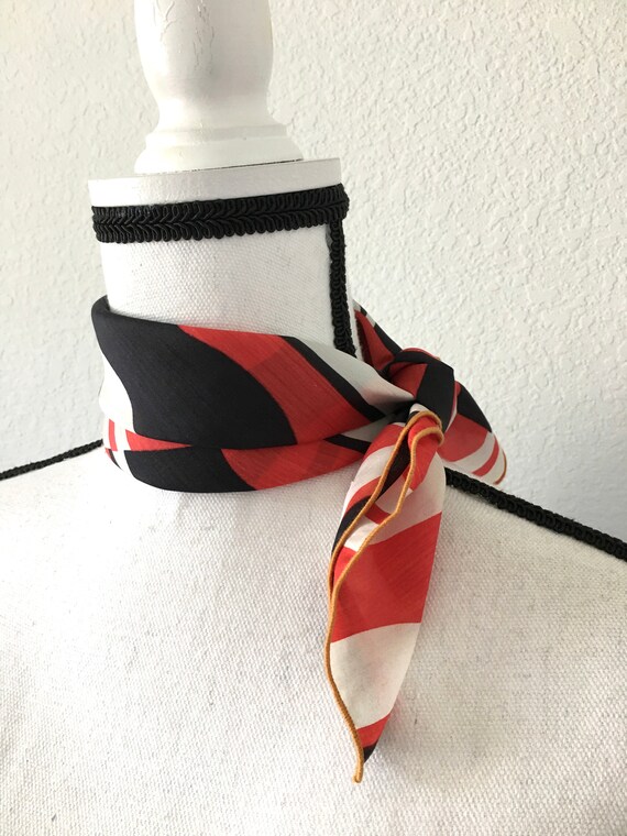 1960s Mod Style Scarf, Vintage Bold Graphic Scarf - Gem