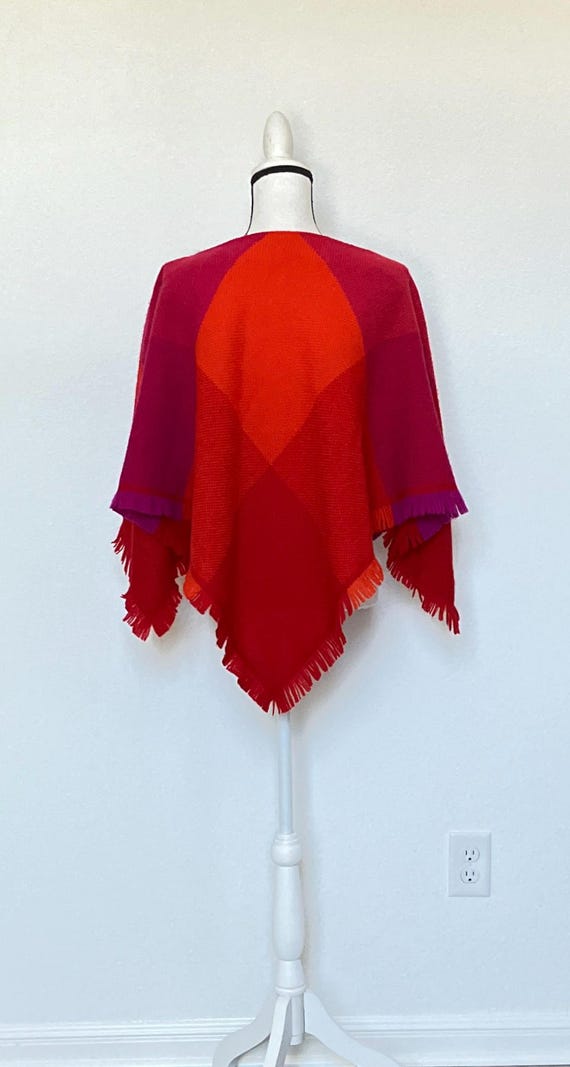1960s Bright Colorblock Cape - Gem