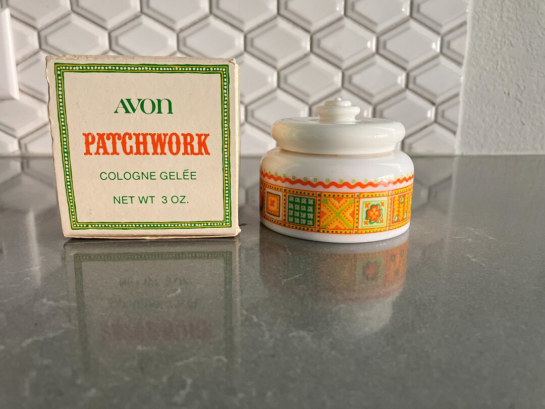 Vintage Avon Patchwork Cologne Gelee, 1970s Porcelain Decorative Jar - Etsy