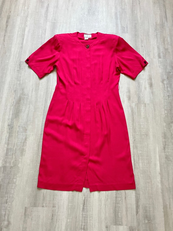 1990s Magenta Button Down Dress - Gem