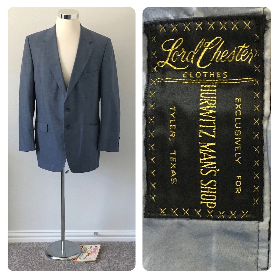 Vintage Lord Chester for Hurwitz Man's Shop, 1960s Steel Blue Sports ...