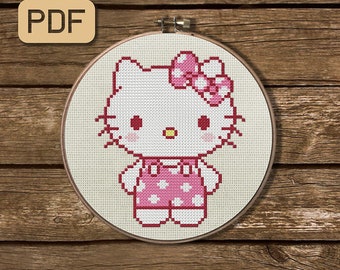 Kitty cross stitch | Etsy