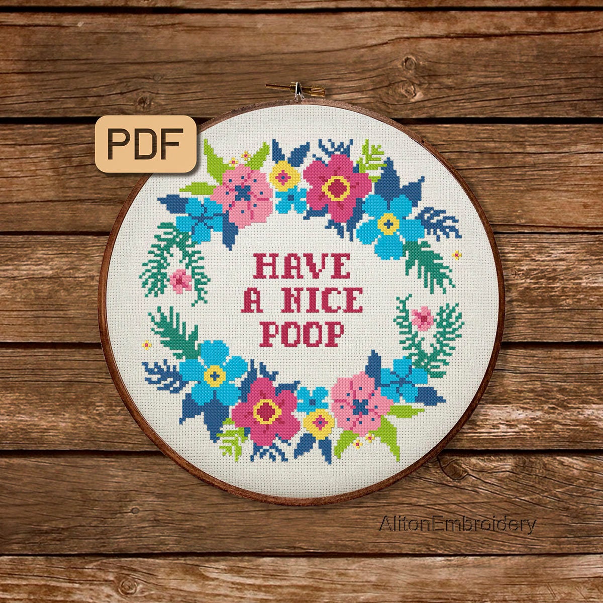 Have A Nice Poop Cross Stitch Pattern Funny Bathroom - Etsy