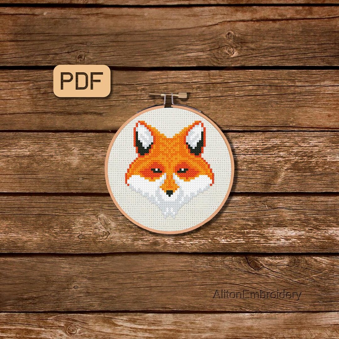 Fox Cross Stitch Pattern, Animal Embroidery Chart PDF, Instant Download ...