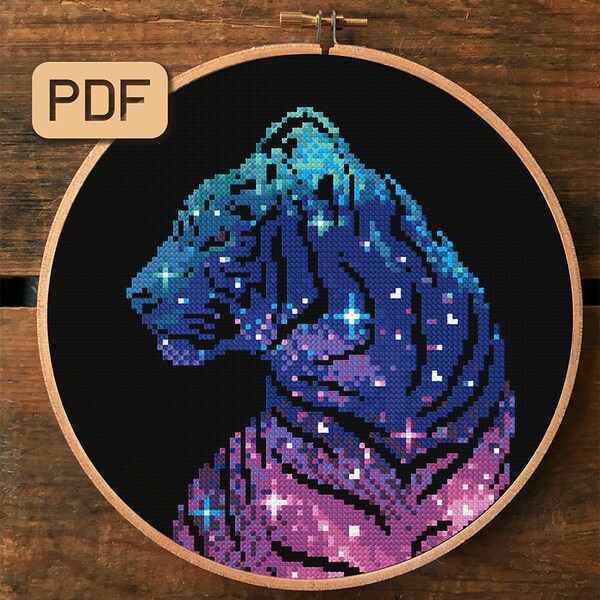 Tiger Cross Stitch - Etsy