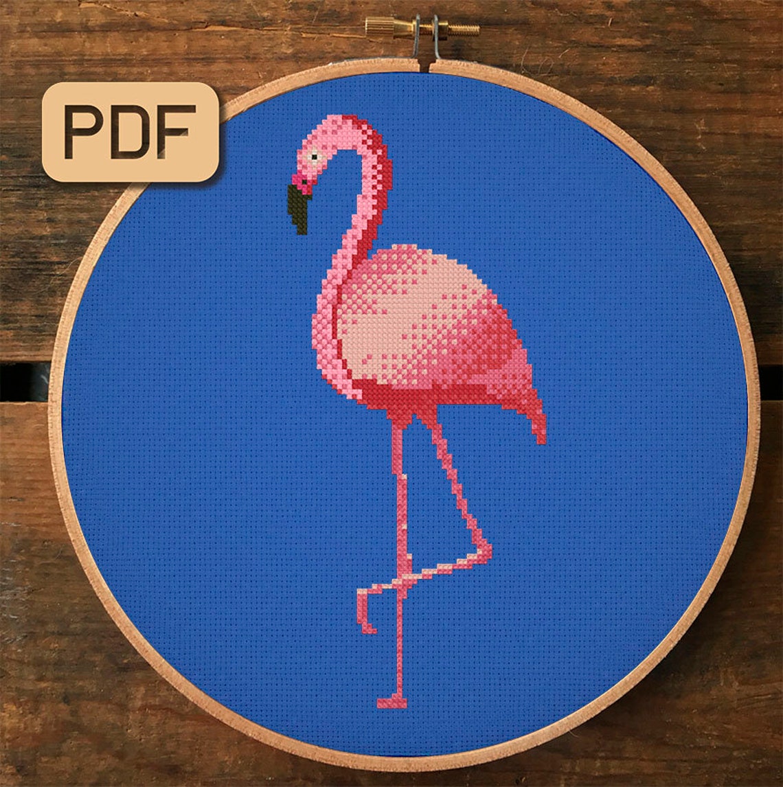 Flamingo cross stitch pattern Tropical bird cross stitch pdf | Etsy