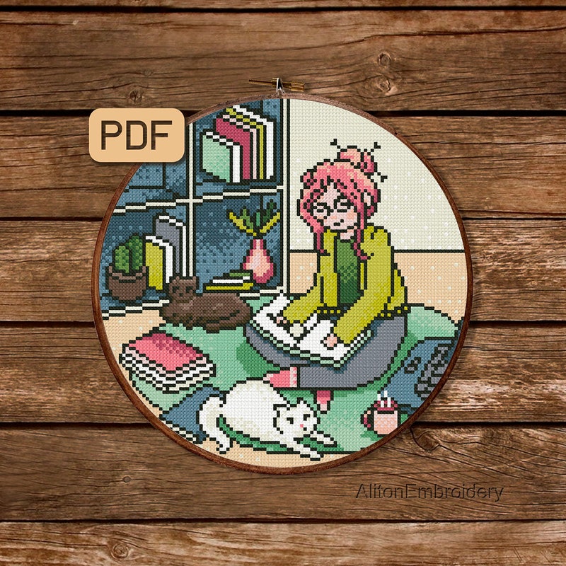 Reading Cross Stitch - Etsy