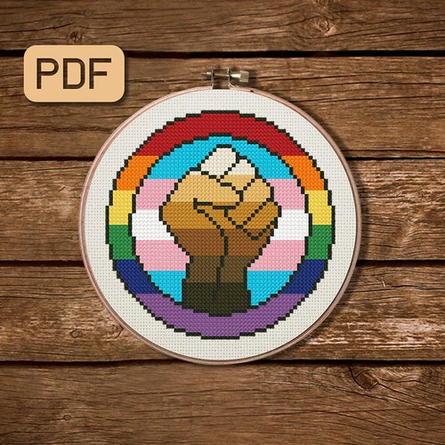Trans Pride Planet Cross Stitch Pattern PDF Instant Download - Etsy