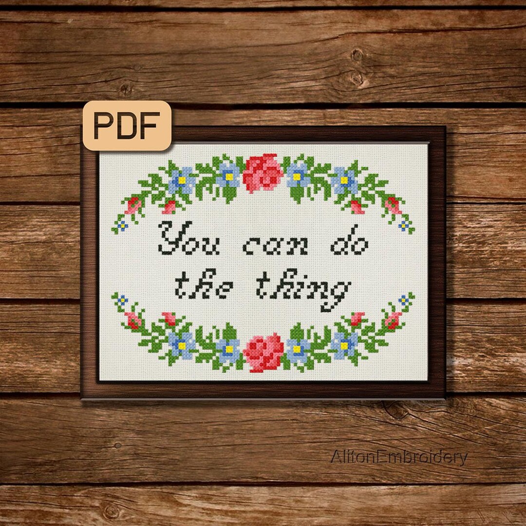 Inspirational Cross Stitch Pattern: You Can Do the Thing (PDF) - Etsy