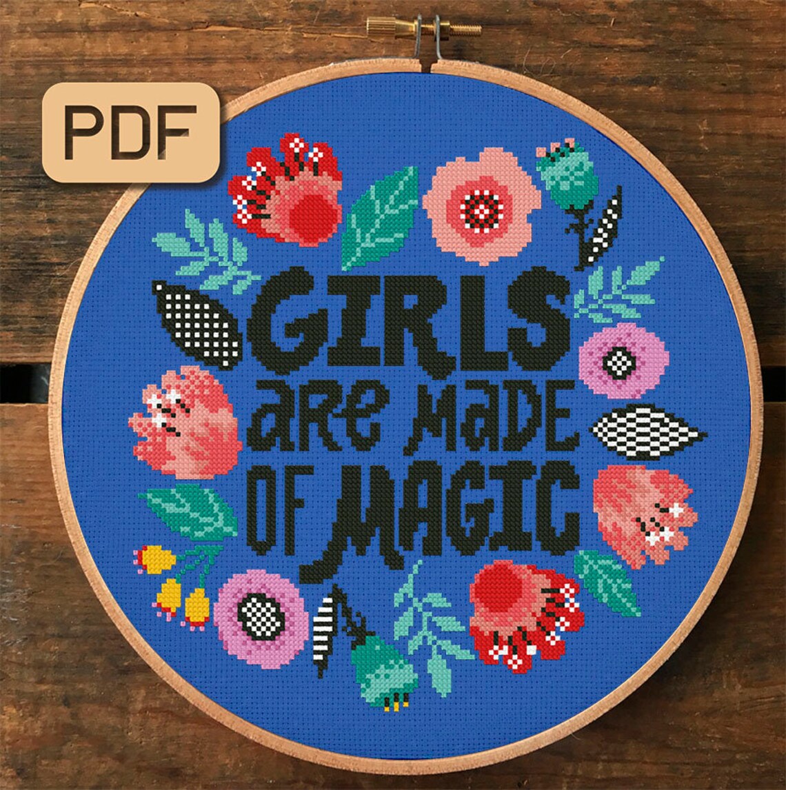 Feminist Cross Stitch Pattern Girls Are Made of Magic - Etsy