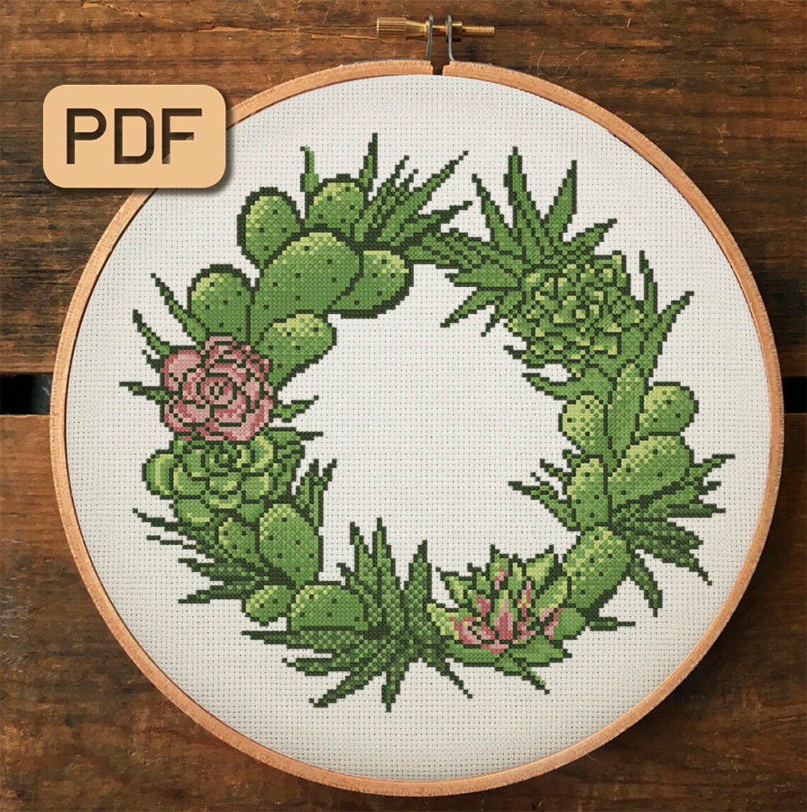 Cactus Border Cross Stitch Pattern Succulent Needlepoint Pdf - Etsy
