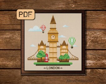 London Cross Stitch Pattern - Etsy