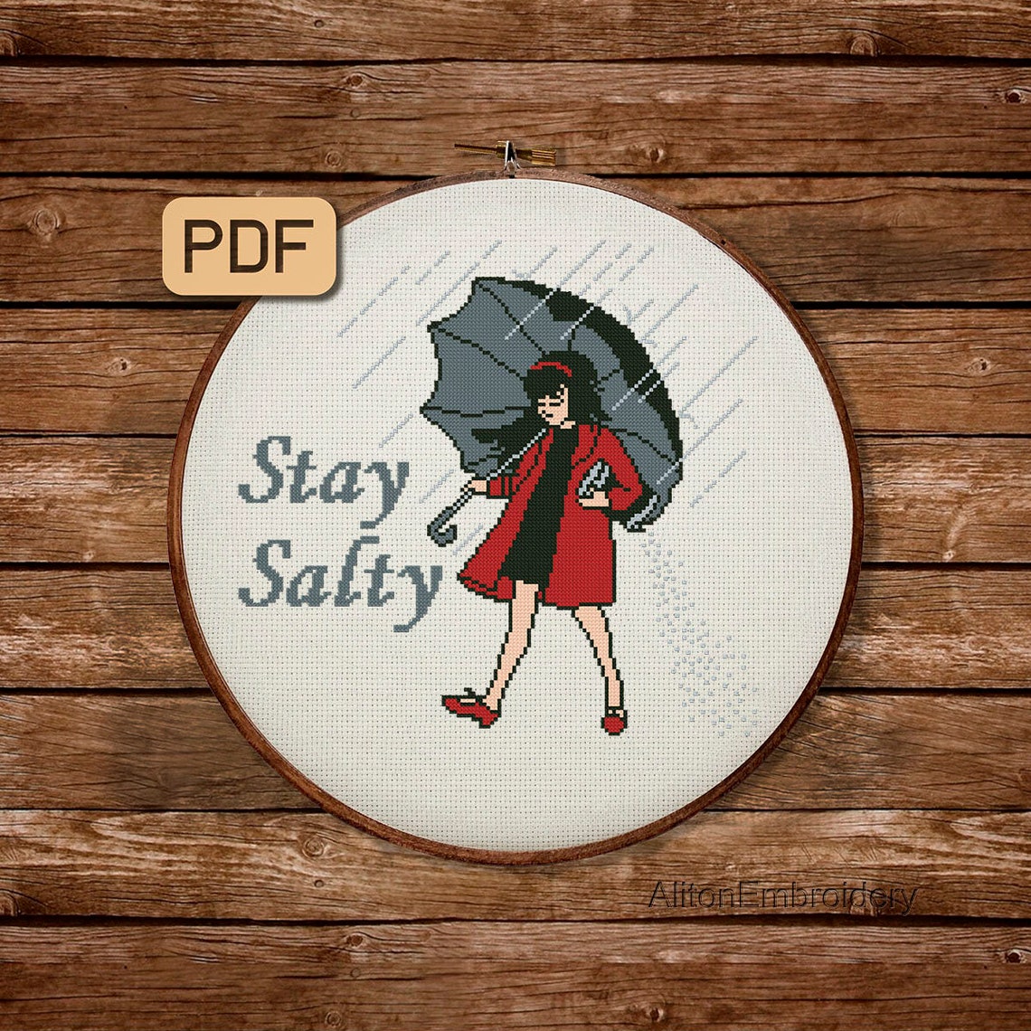 Stay Salty Cross Stitch Pattern Funny Embroidery Design - Etsy