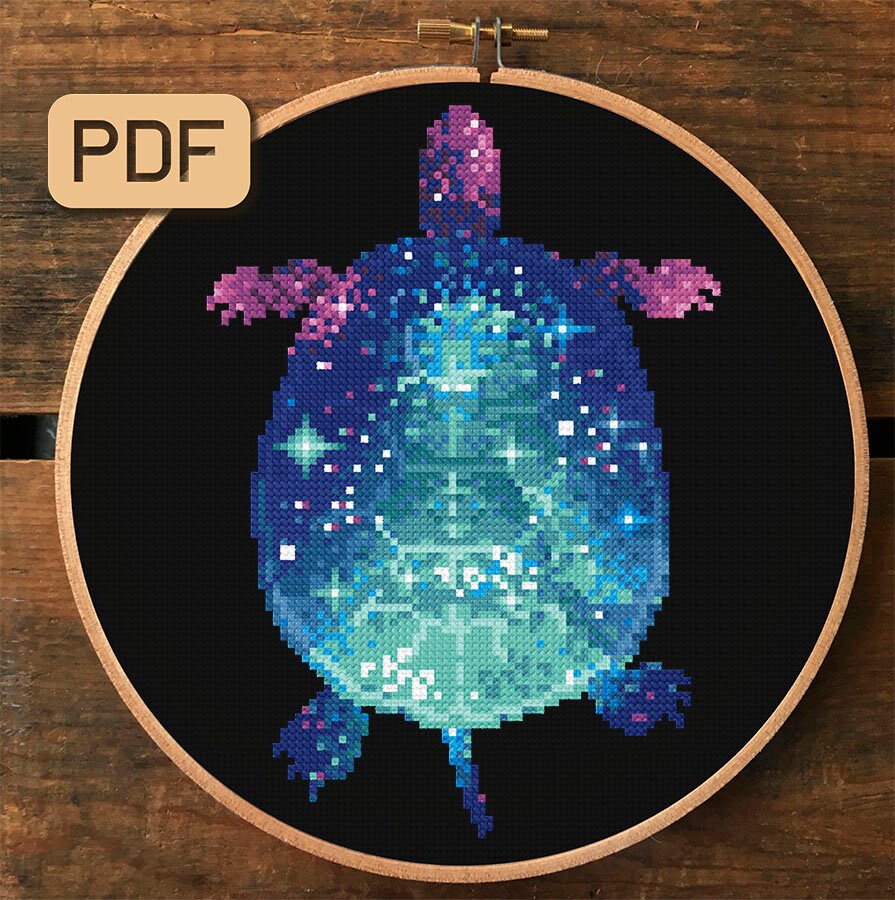 Turtle cross stitch pattern animal needlepoint nature | Etsy
