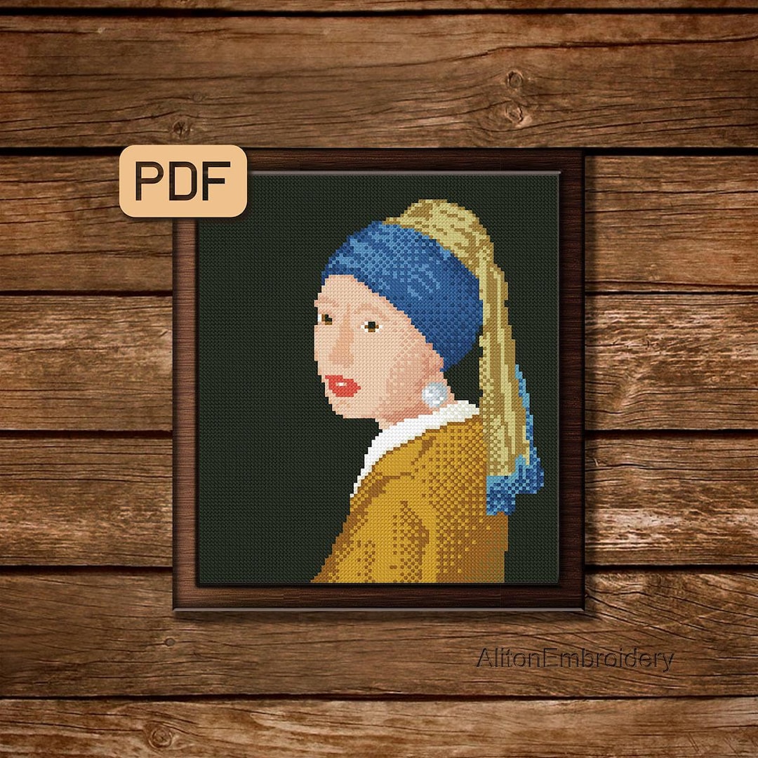 Famous Painting Cross Stitch Pattern Fine Art Cross Stitch Pdf Girl ...