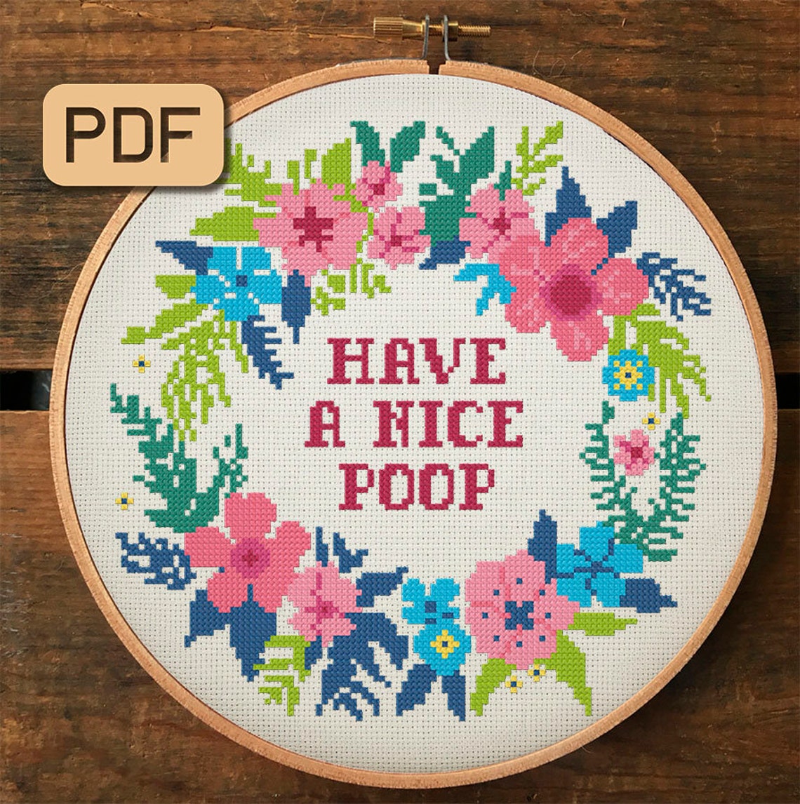 Have A Nice Poop Cross Stitch Pattern Bathroom Cross Stitch | Etsy