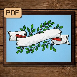 Cross Stitch Pattern Banner Cross Stitch Design Congratulations Ribbon ...