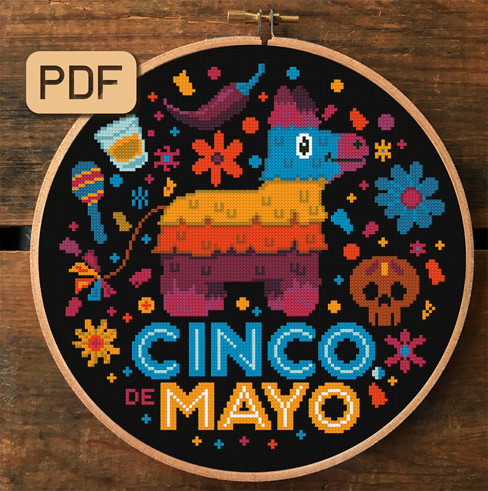 Cinco De Mayo Cross Stitch Pattern Mexican Needlepoint Pdf - Etsy