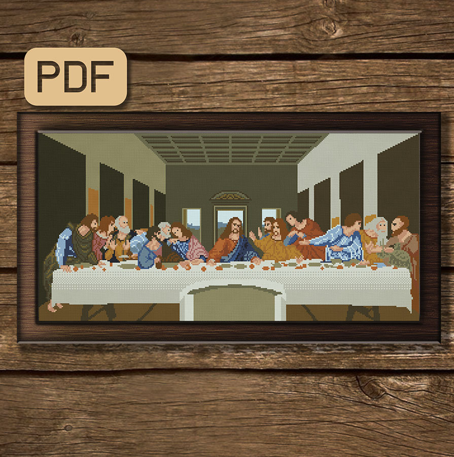 The Last Supper Cross Stitch Pattern Famous Painting | Etsy