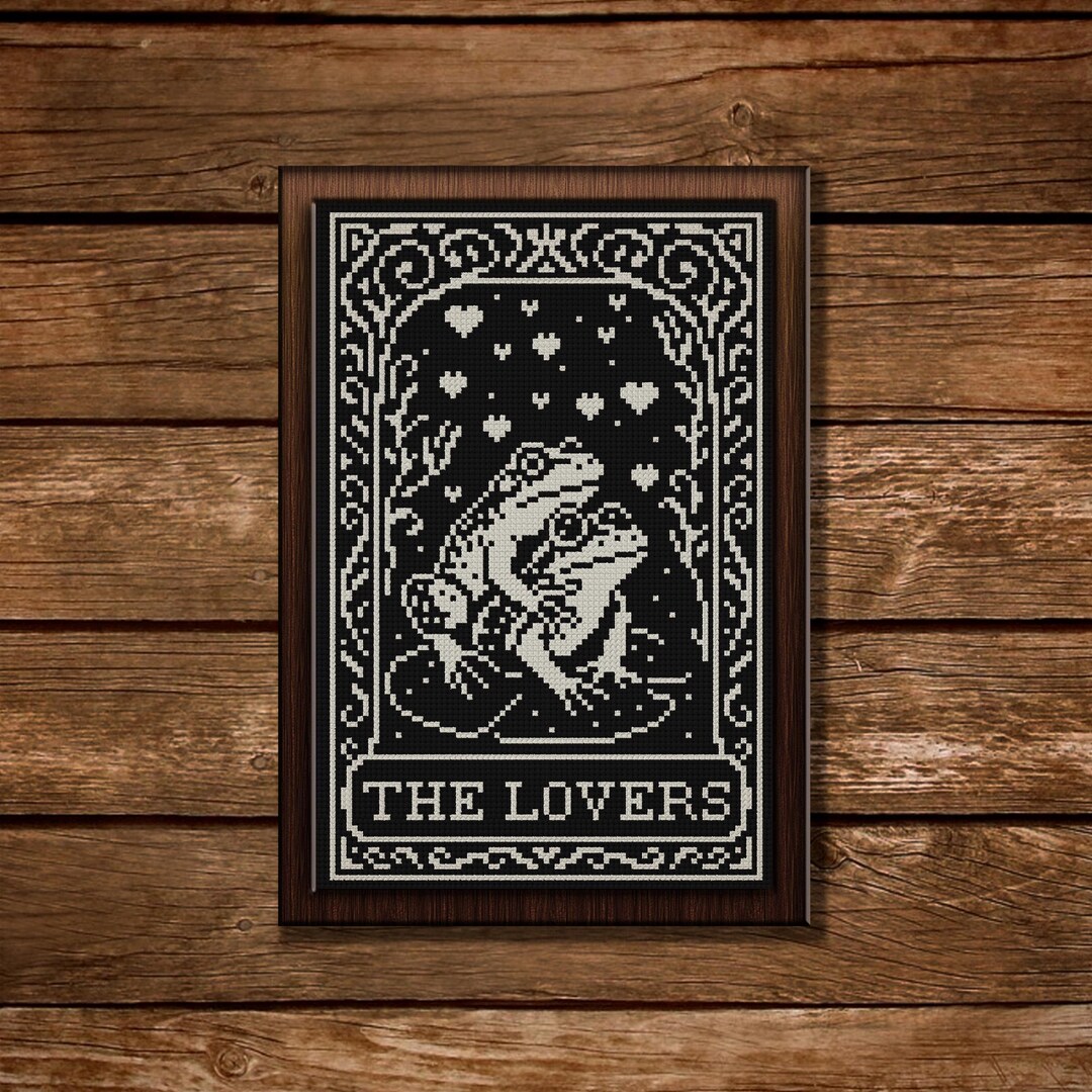 Gothic Love Tarot Cross Stitch Pattern: the Lovers Funny Frog ...