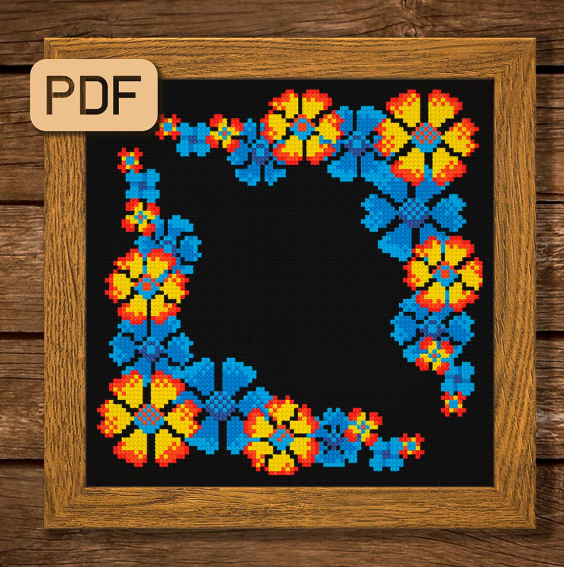 Flower Border Cross Stitch Pattern Floral Border Cross Stitch | Etsy