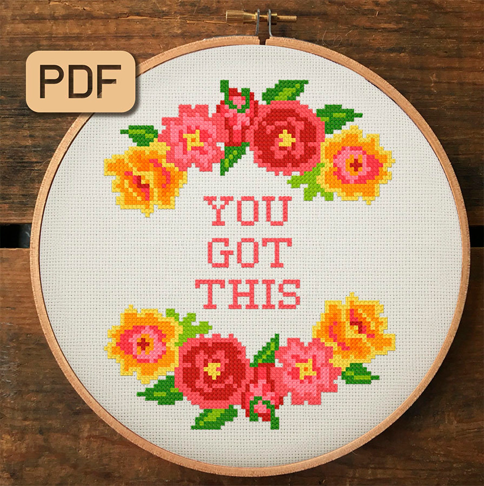 You Got This Cross Stitch Pattern Inspirational Motivational | Etsy