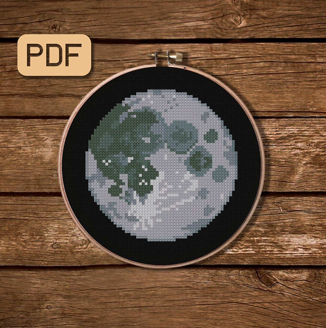Moon Cross Stitch Pattern Pdf - Etsy