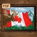 Canada Flag Cross Stitch Pattern Canadian Moose Needlepoint Pdf Instant ...