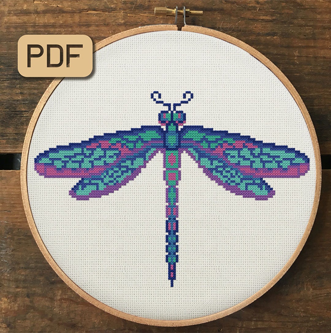 Dragonfly Cross Stitch Pattern, Insect Cross Stitch Pattern PDF - Etsy