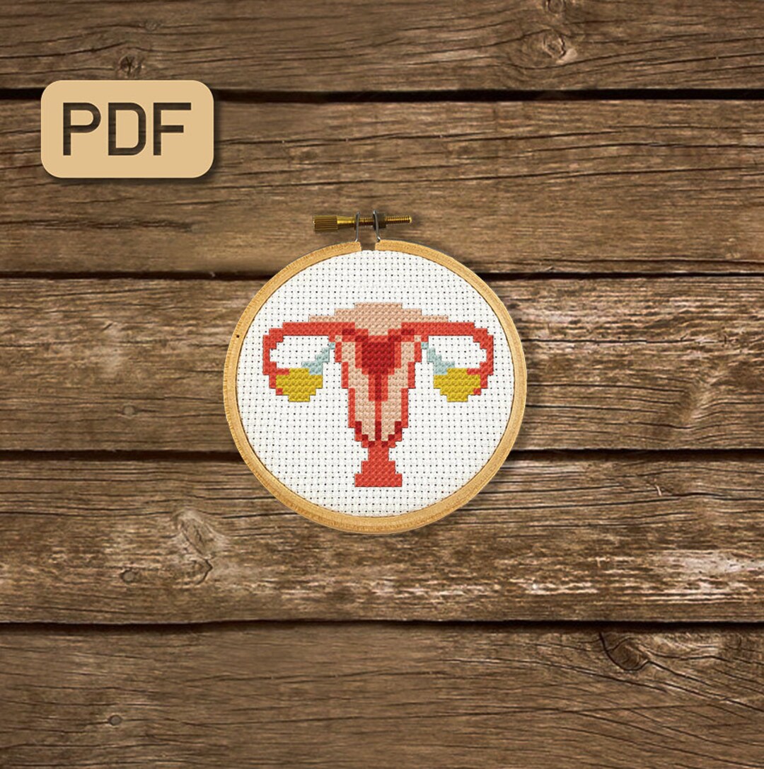 Uterus Cross Stitch Pattern Reproductive Cross Stitch PDF Ovary Mini ...