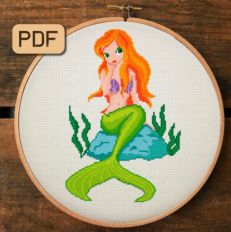 Little Mermaid Cross Stitch Pattern Fairy Tale Cross Stitch | Etsy