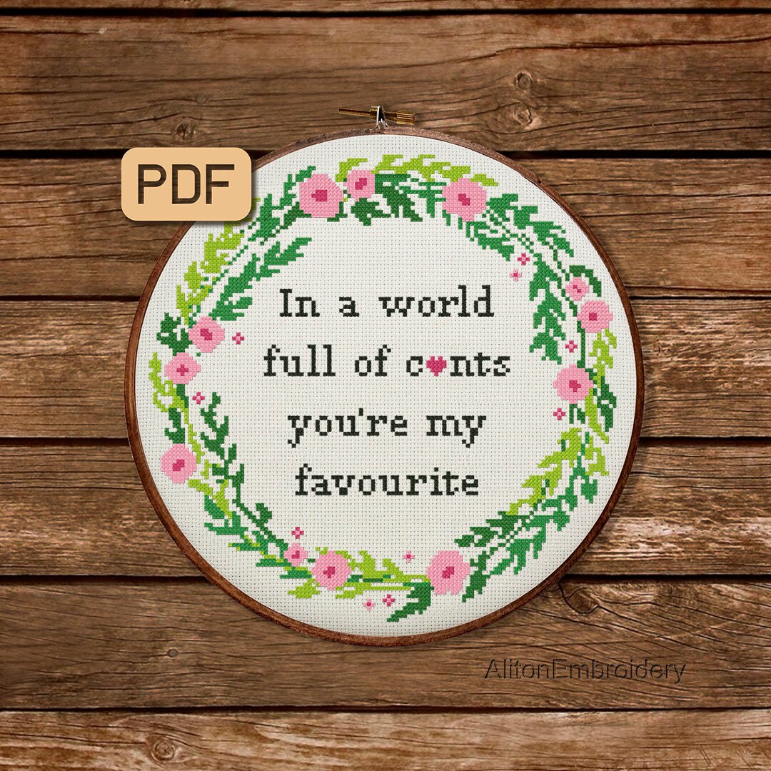 Funny Cross Stitch Pattern: Rude Embroidery Design (instant Download ...