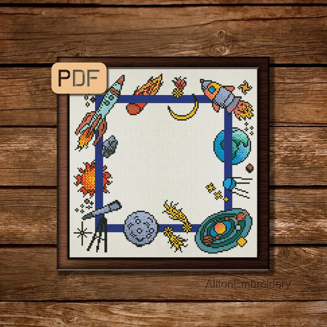 Nursery Cross Stitch Pattern Outer Space Cross Stitch PDF Astronomy ...