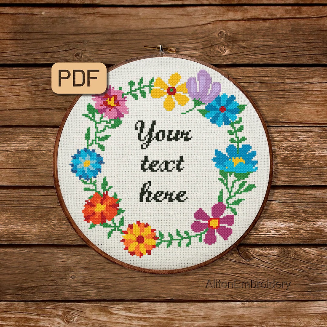 Custom Text Cross Stitch Pattern, Personalized Words Crossstitch PDF ...