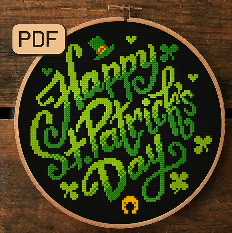St Patrick's Day Cross Stitch Pattern Irish Holiday | Etsy