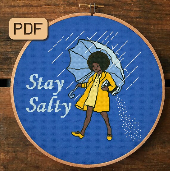 Stay Salty Cross Stitch Pattern Funny Cross Stitch Pdf | Etsy