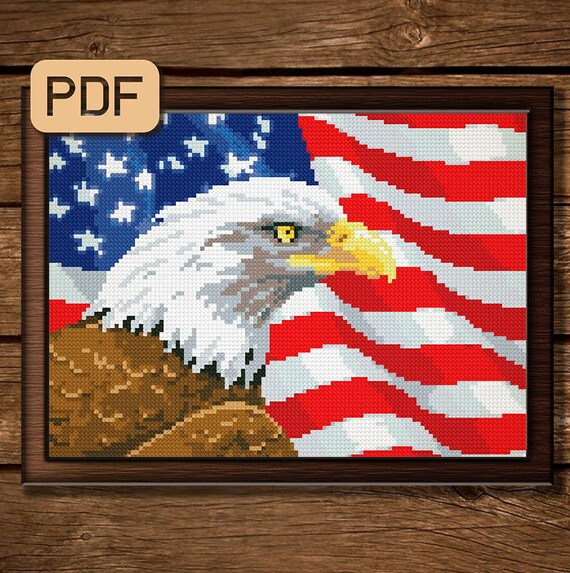 American Flag And Eagle Cross Stitch Pattern Best Sale | cozeliving.com