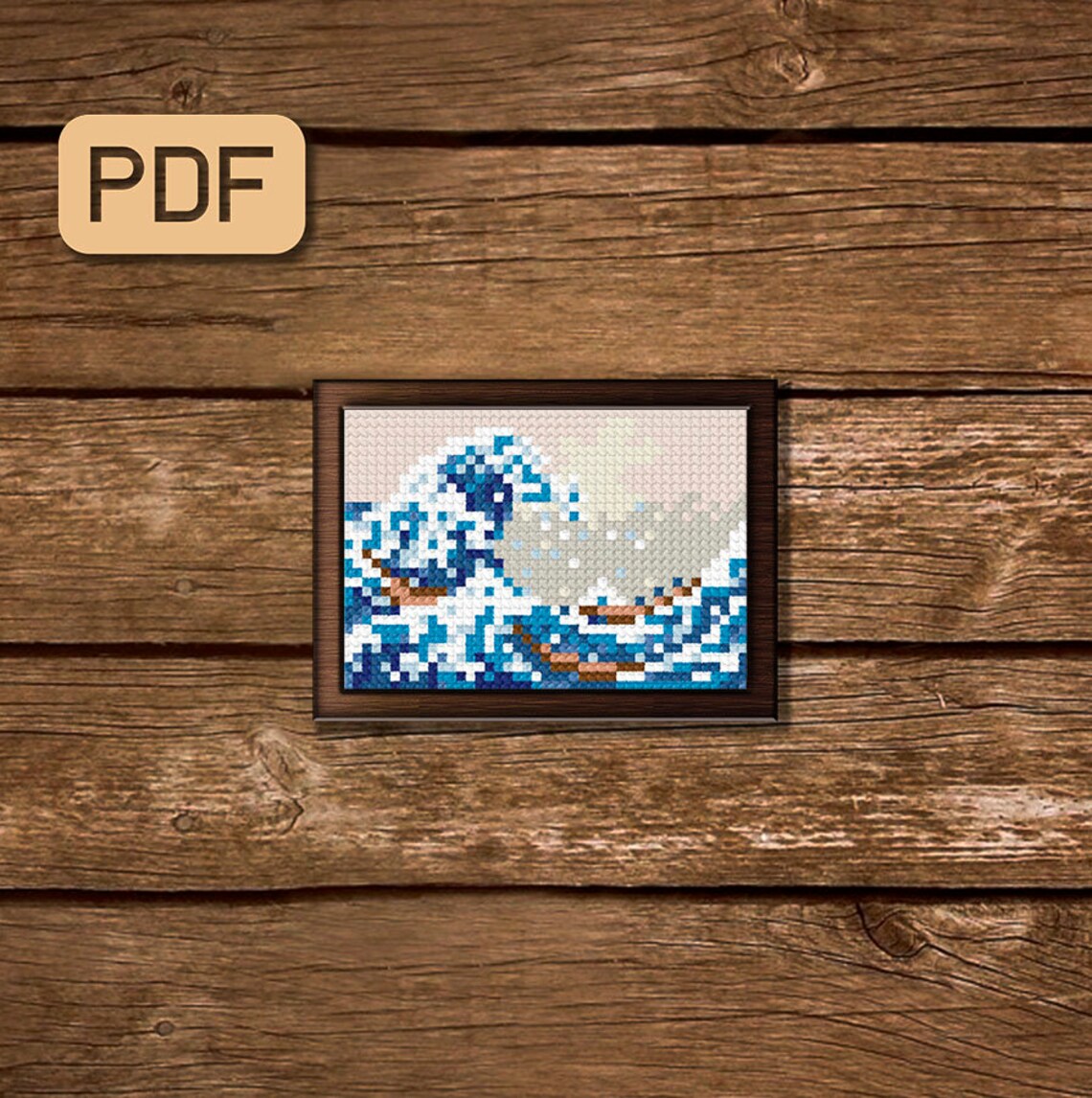Great Wave off Kanagawa Cross Stitch Pattern Mini Art Cross Stitch ...